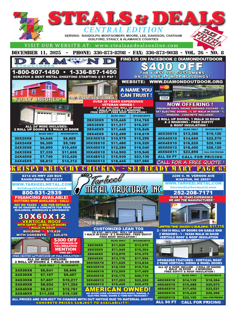Steals & Deals Central Edition 12-11-25 | PDF | Roof | Motor Vehicle