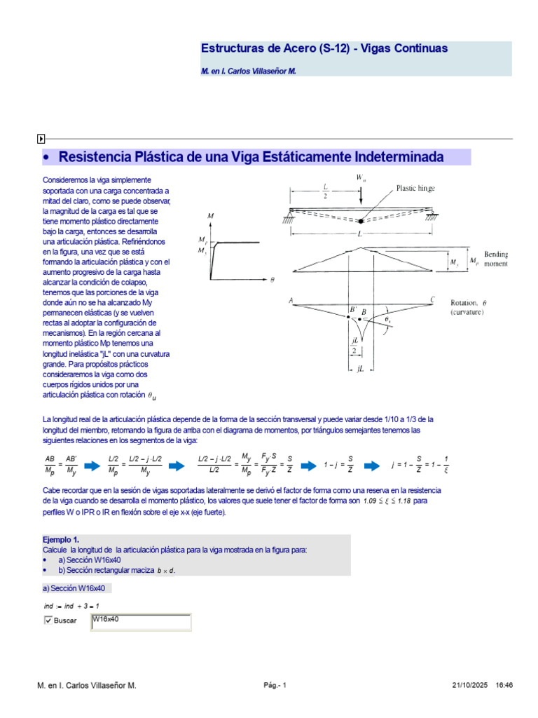 Estructuras de Acero (S-12) - Vigas Continuas | PDF | Viga (Estructura ...