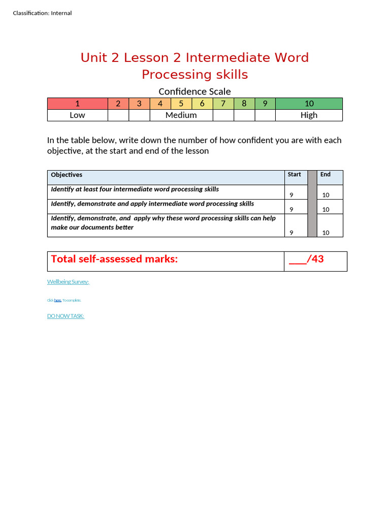 Intermediate Word Processing Skill | PDF