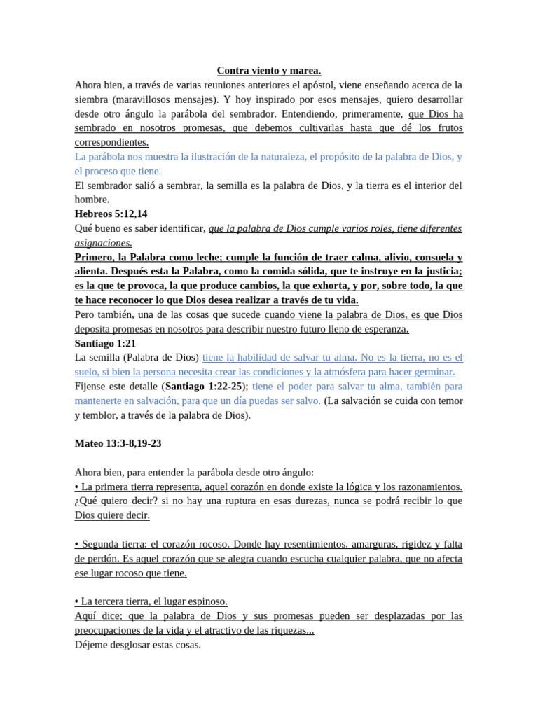 Contra Viento y Marea | PDF | Dios | Siembra