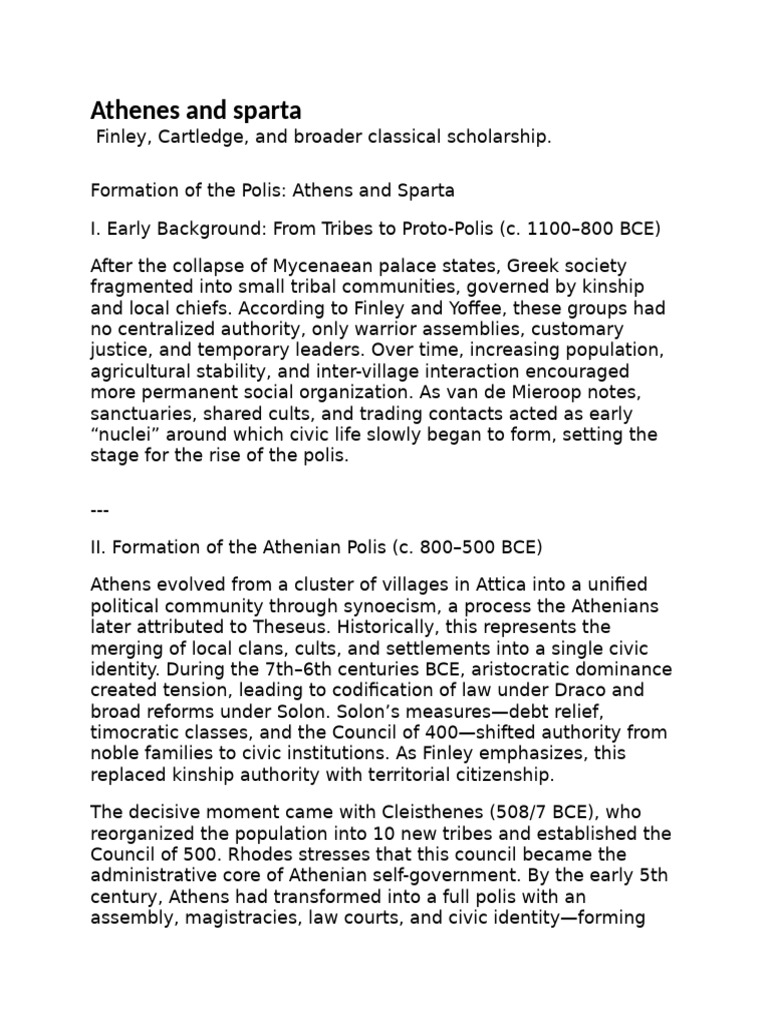 Athenes and Sparta | PDF | Sparta | Ancient Greece