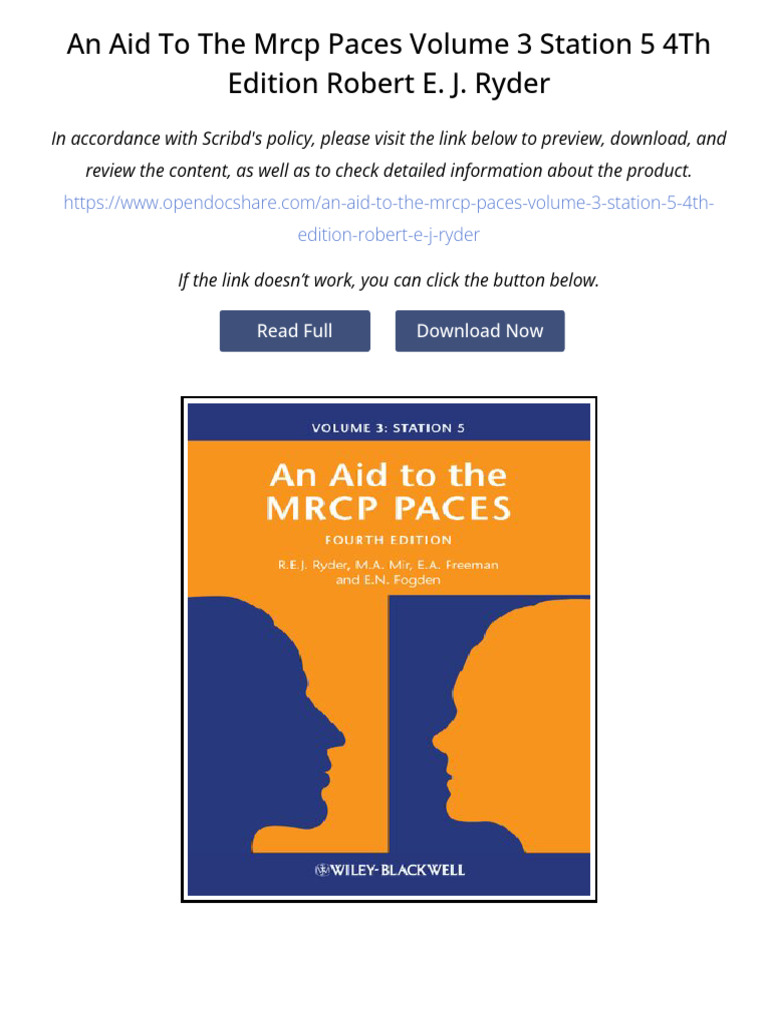 An Aid to the MRCP PACES Volume 3 Station 5 4th Edition Robert E. J ...