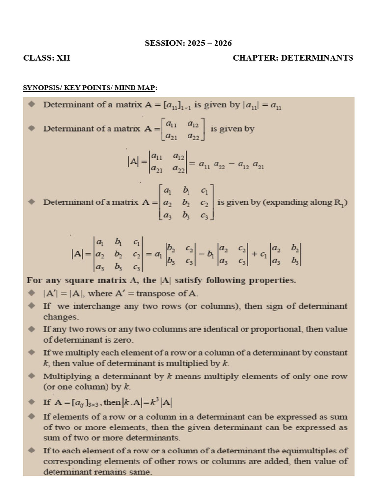 Matrices & Determinant | PDF | Determinant | Triangle