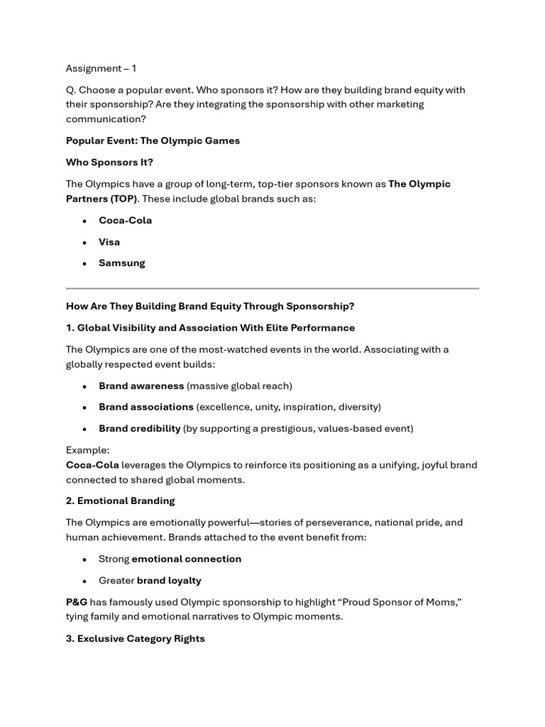 Major Assignment 1 to 4 | PDF | Digital Marketing | Brand