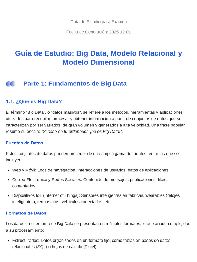 Material Estudio Examen BigData | PDF | Big Data | SQL