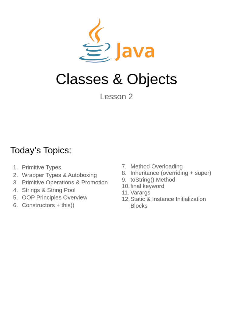 Lesson 2. Classes Objects | PDF | Method (Computer Programming) | Programming