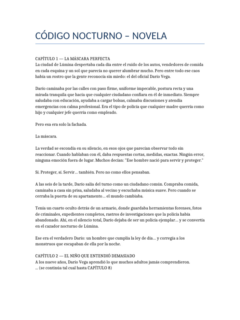 Codigo Nocturno Novela (1) | PDF