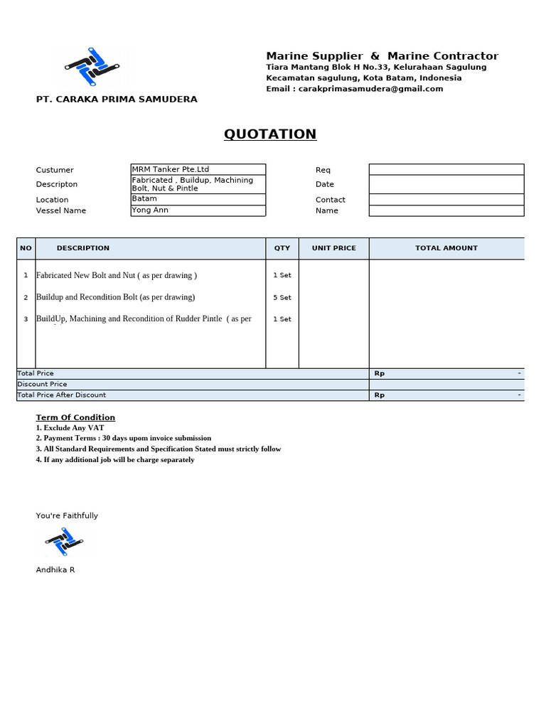 Caraka - Quot Bolt and Nut and Pintle .MRM | PDF