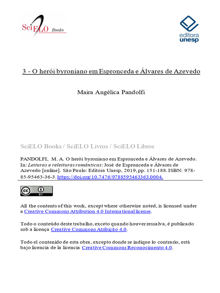 O Heroi Byroniano Em Espronceda e Alvare | PDF | Romantismo | Amor