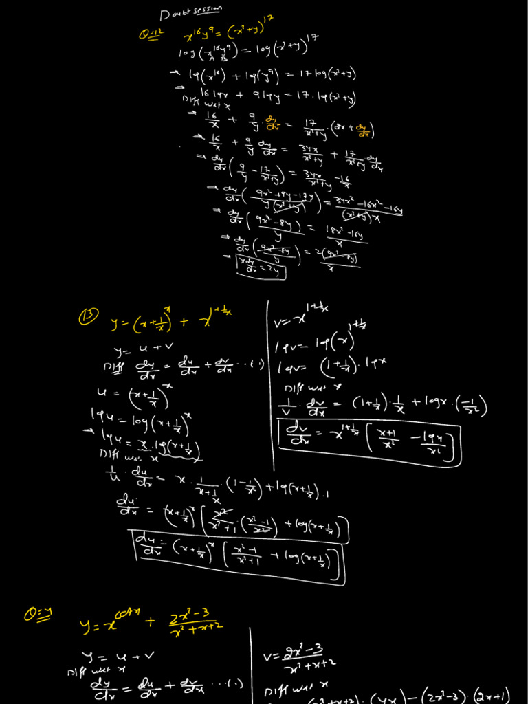 Differentiation Class 3 Notes 2025 | PDF