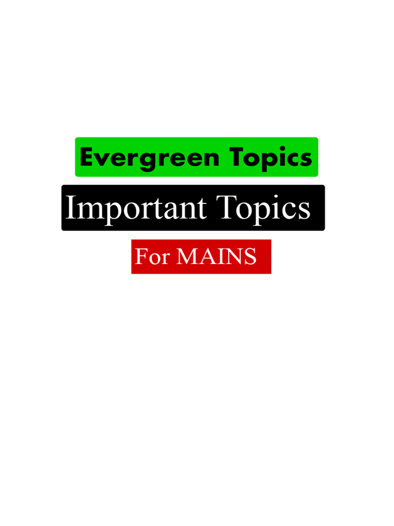 Important Topics For Mains | PDF