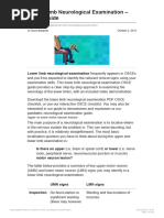 Lower Limb Neuro Exam Checklist | PDF | Human Leg | Neurology
