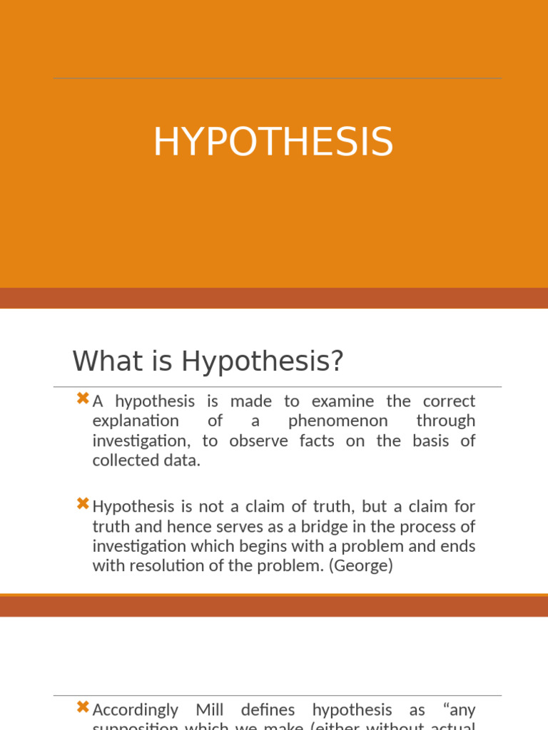 Understanding Hypothesis Types and Importance | PDF | Hypothesis | Type ...