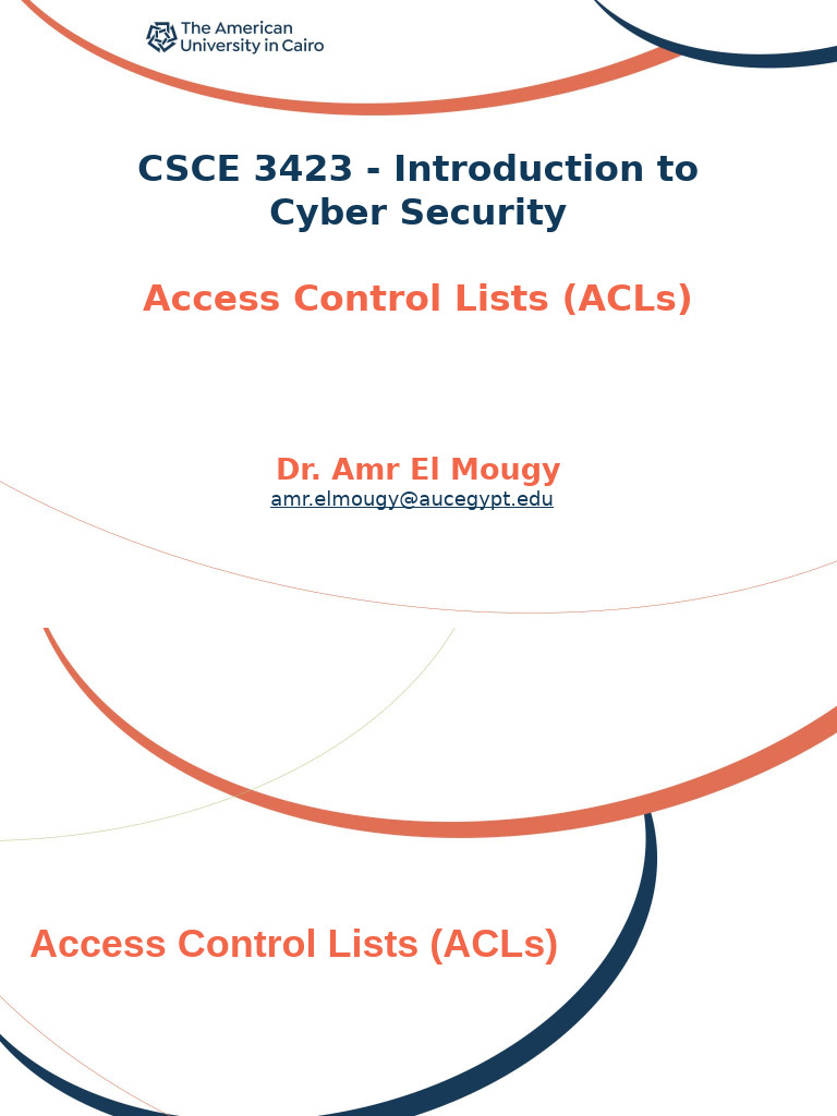 Access Control Lists in Cyber Security | PDF | Port (Computer ...