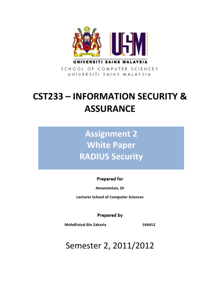 Cst233 Information Security And Assurance Assignment 1 Assignment 2