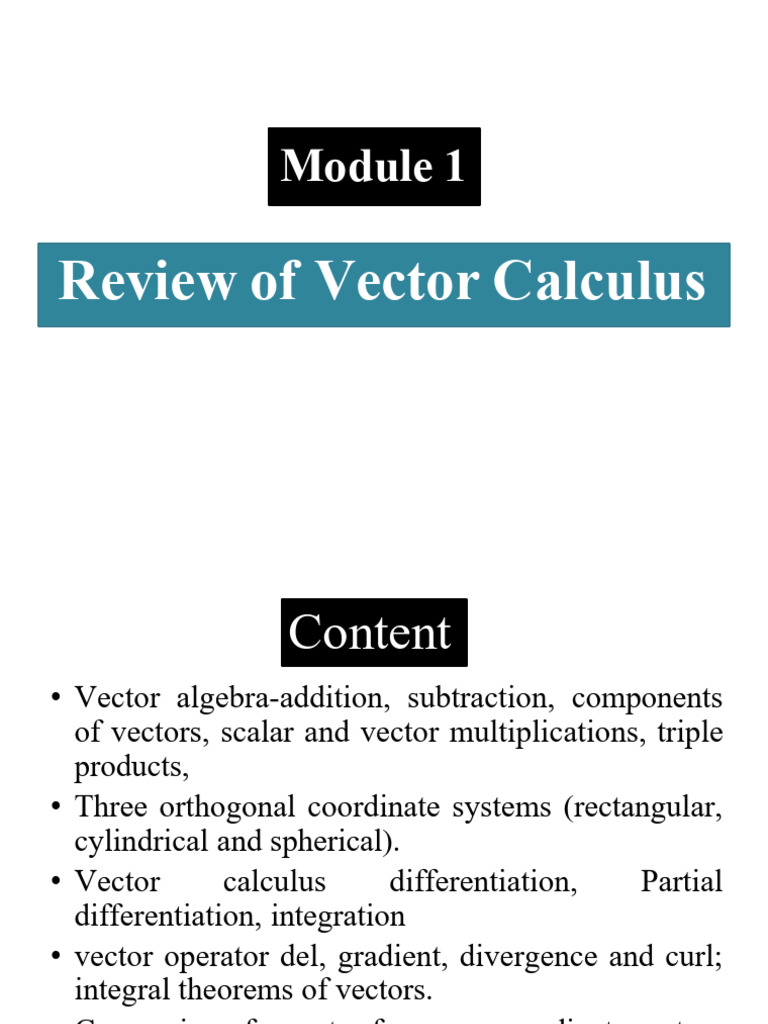 Vector Calculus Fundamentals Guide | PDF