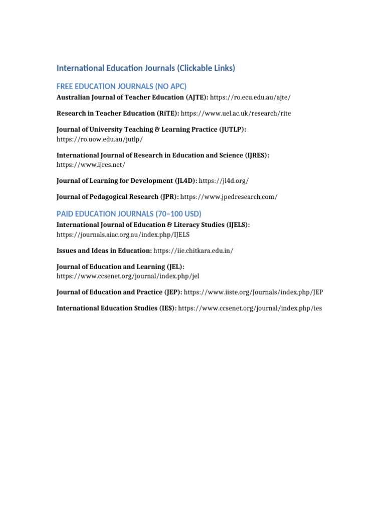 Clickable Education Journals | PDF