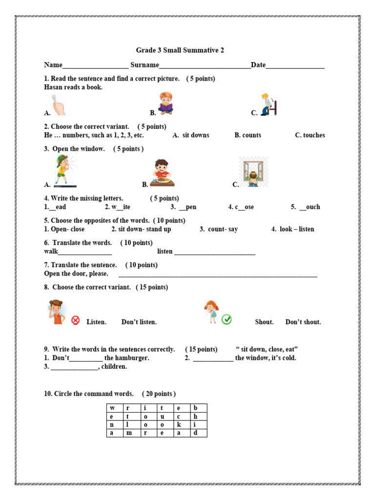 Grade 3 Summative Assessment Guide | PDF