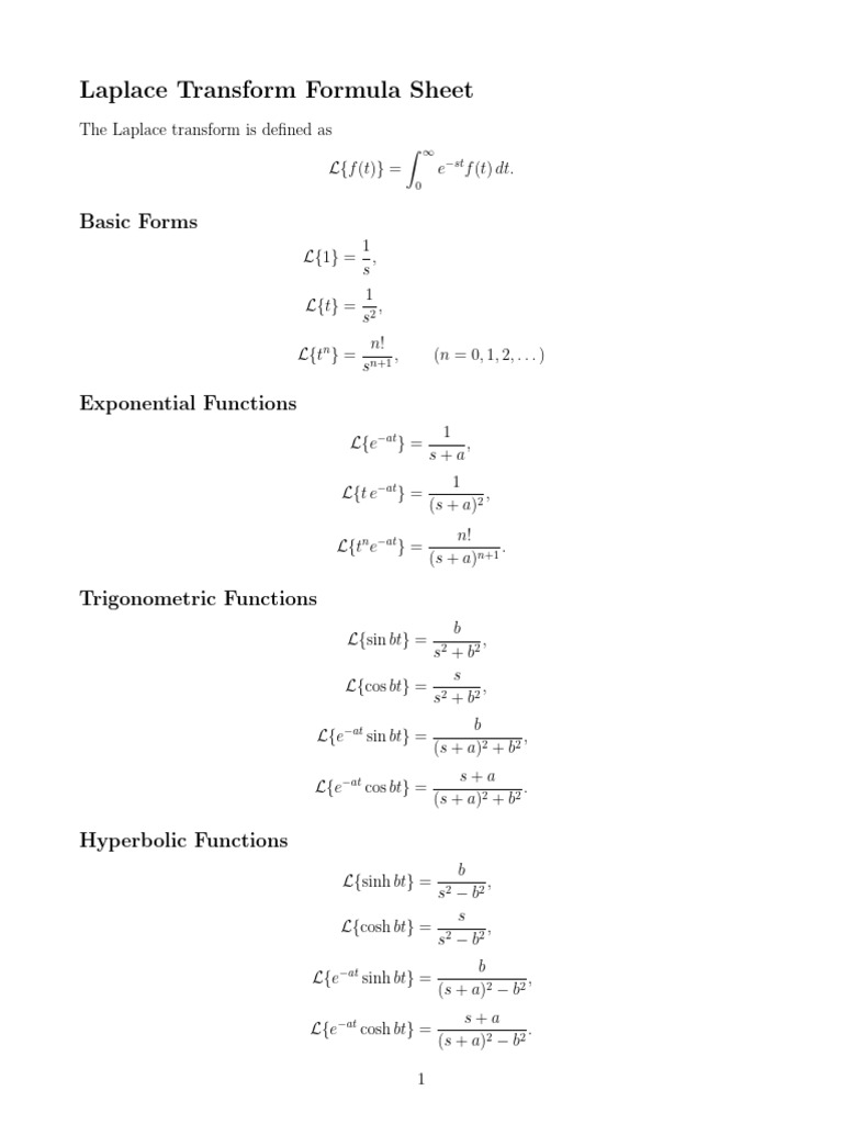 Laplace Formulas | PDF | Geometry | Teaching Mathematics