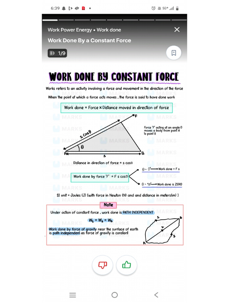 Work Energy and Power Formula Sheet | PDF