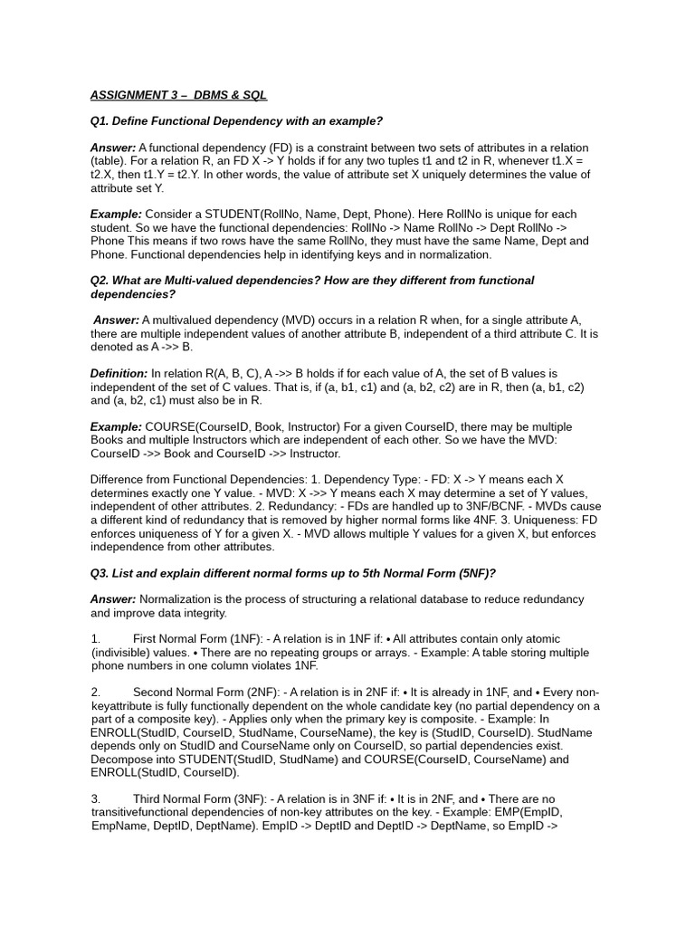 Dbms Assignment 3 Solutions Pdf Database Index Computer Data
