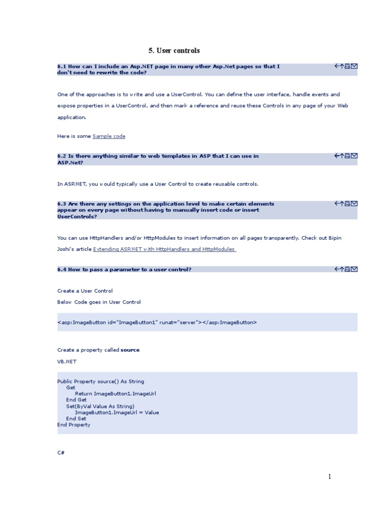 User Controls | PDF