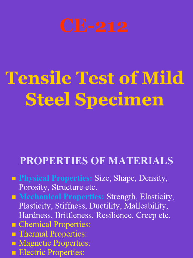 Mild Steel Tensile Test Analysis | PDF | Deformation (Engineering ...