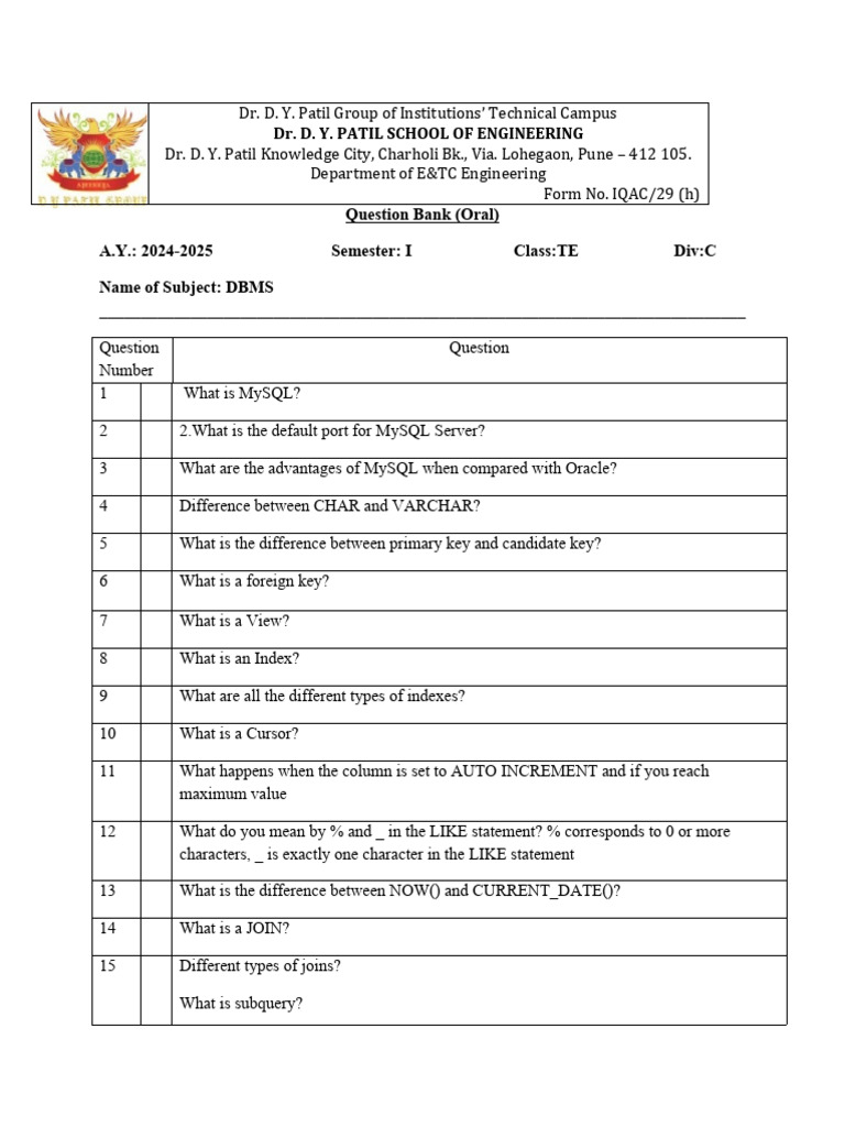 H) Question Bank (Or-Objective) | PDF | Pl/Sql | Computer Programming