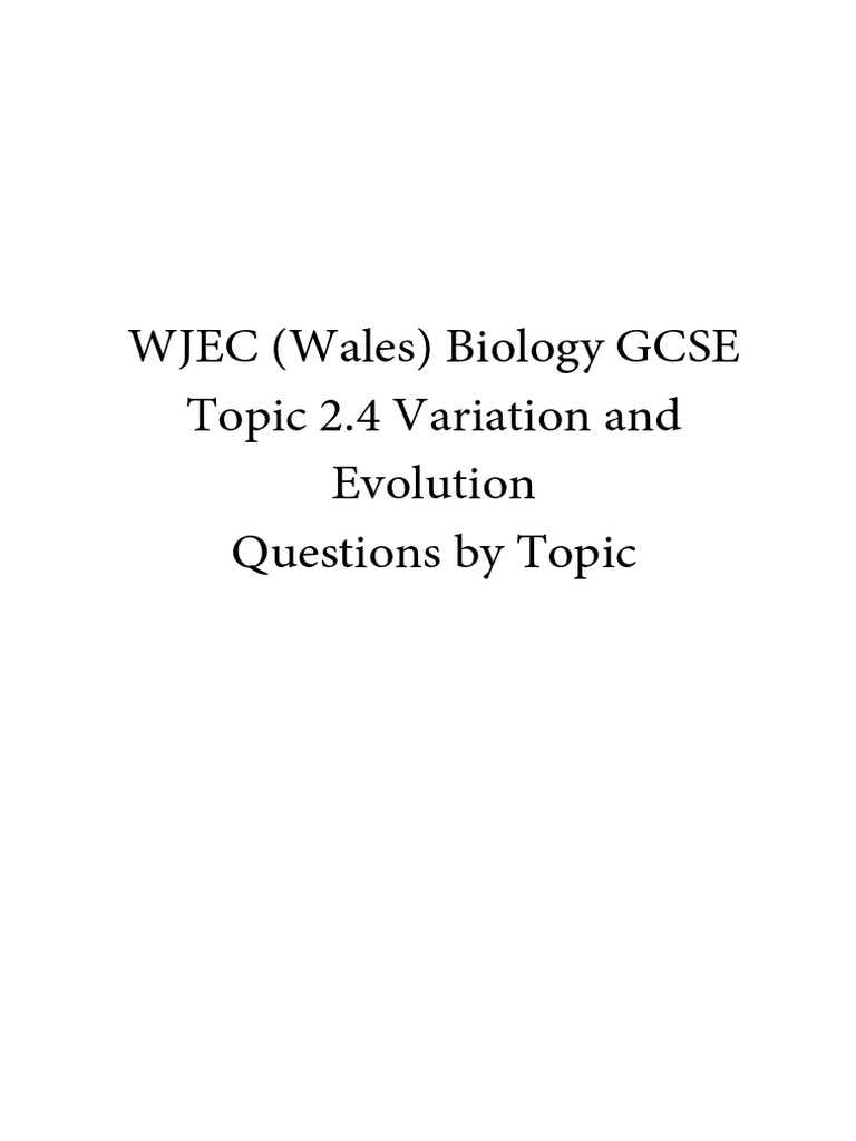 WJEC Biology GCSE: Variation & Evolution | PDF