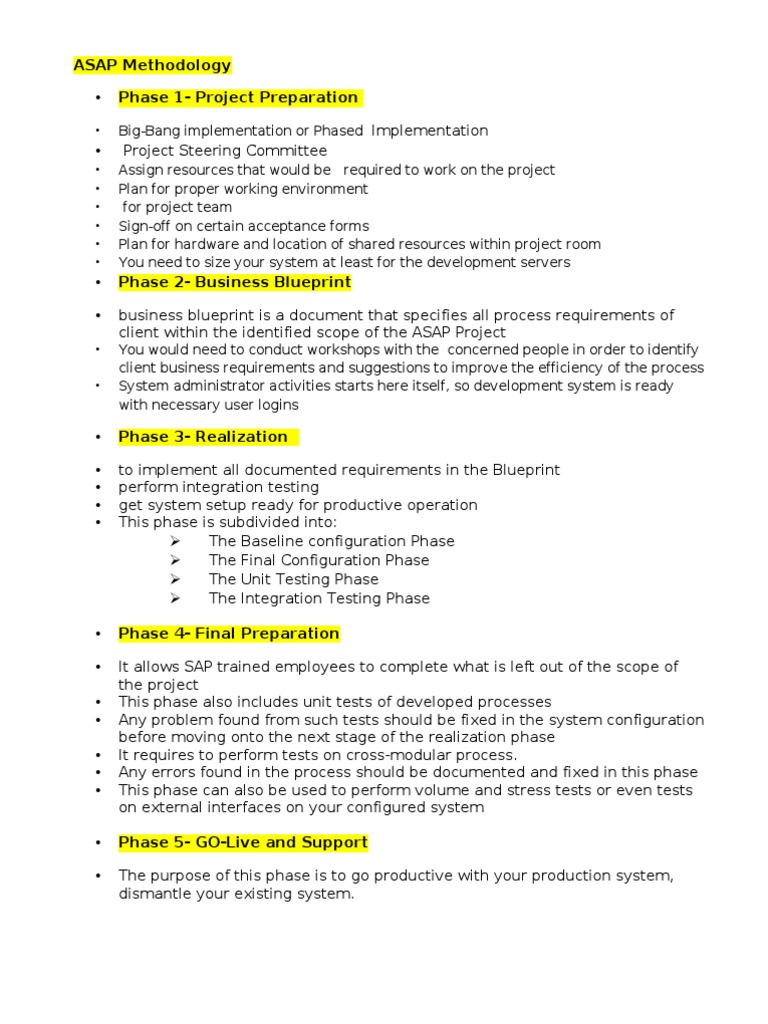 ASAP Methodology Phase 1-Project Preparation | PDF | Cheque | Payments