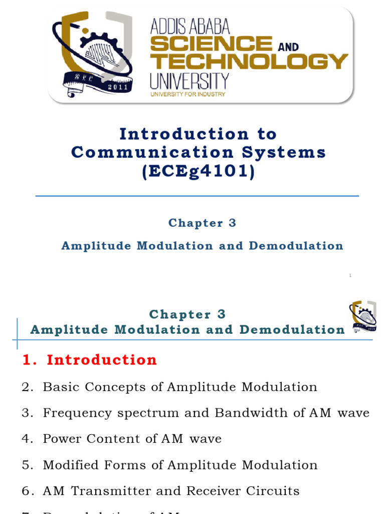 Chap3 - Amplitude Modulation and Demodulation - I | PDF | Amplitude ...