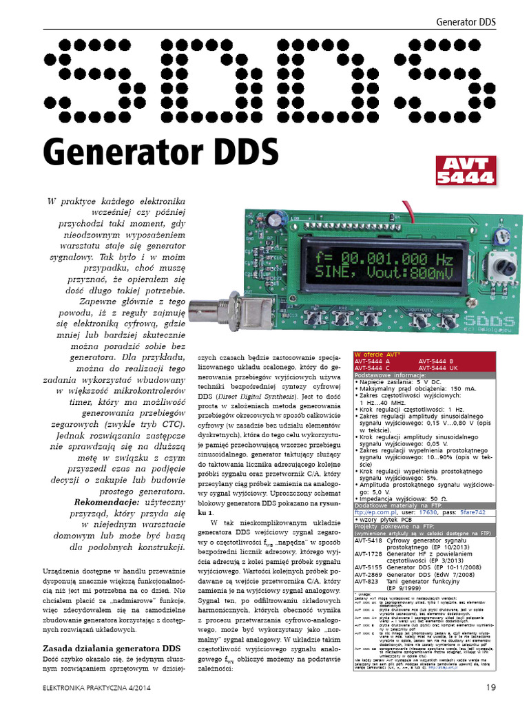 Generator DDS | PDF