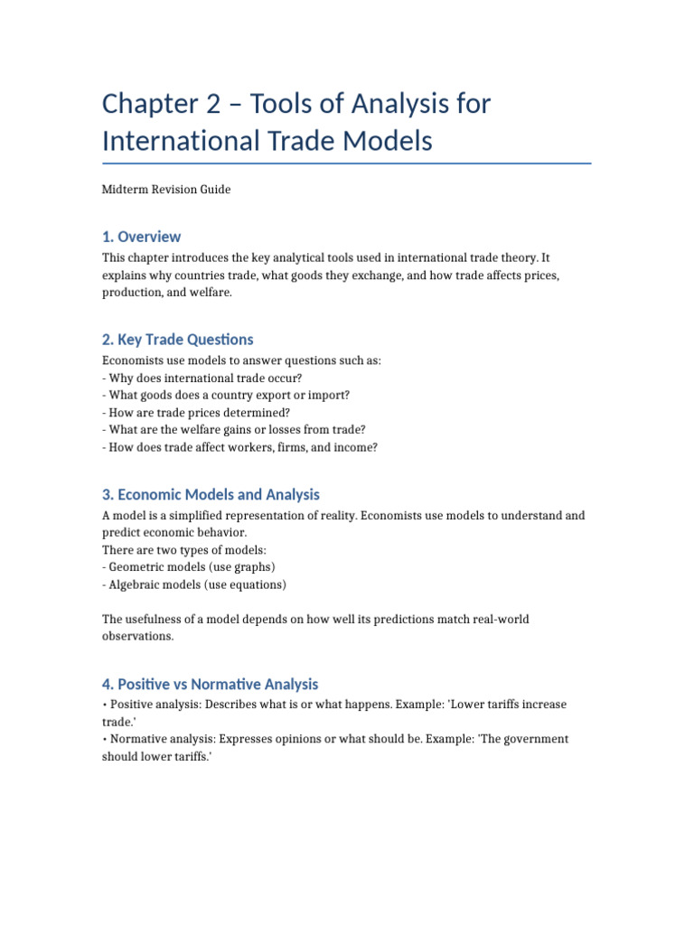 International Trade Analysis Tools Guide | PDF | Economics | Economic ...