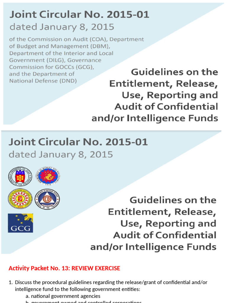 Rose Topic 13 Guidelines On Intelligence and Confi Funds | PDF