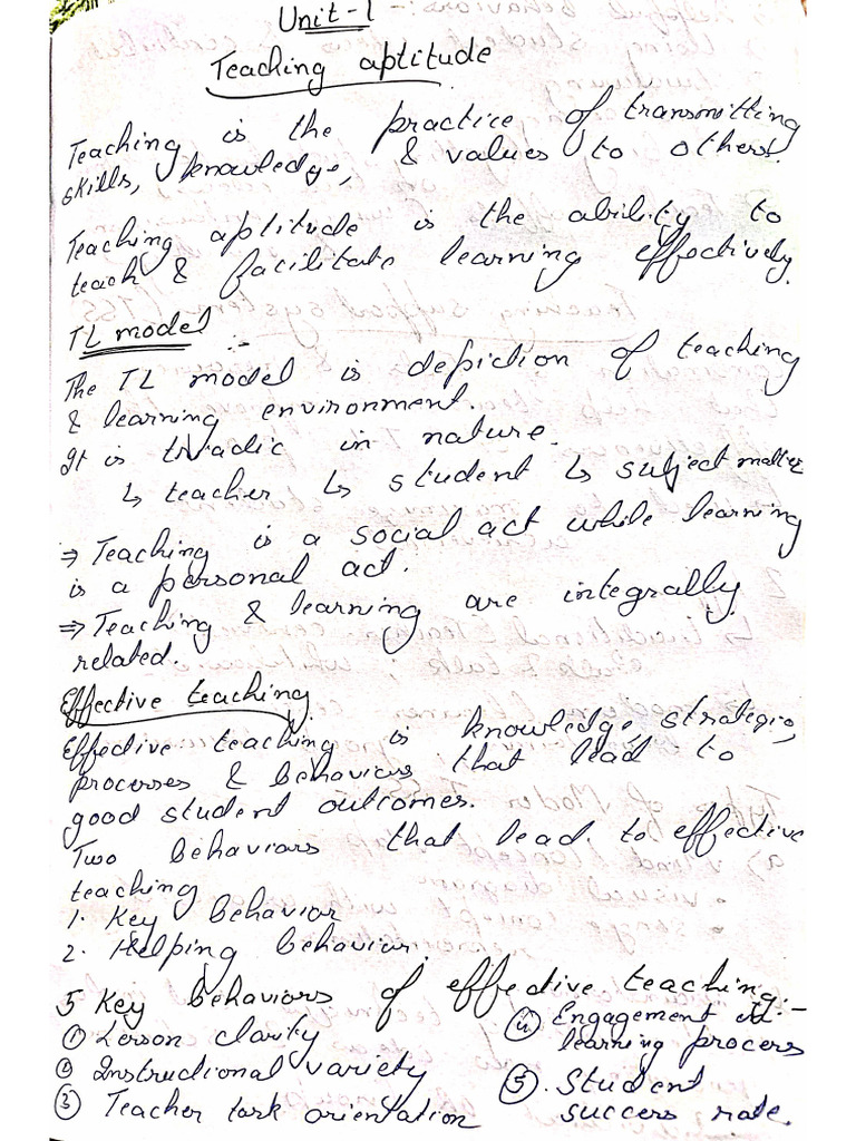 Demo Notes Paper 1 | PDF