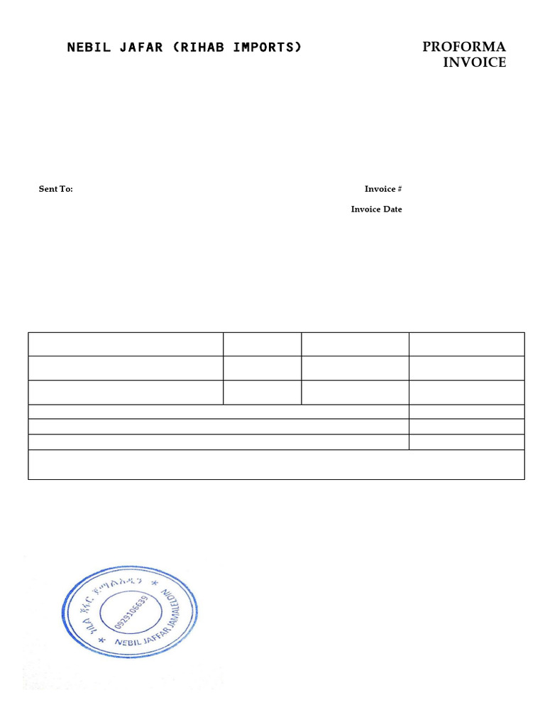 Proforma Invoice for Waterproofing Services | PDF