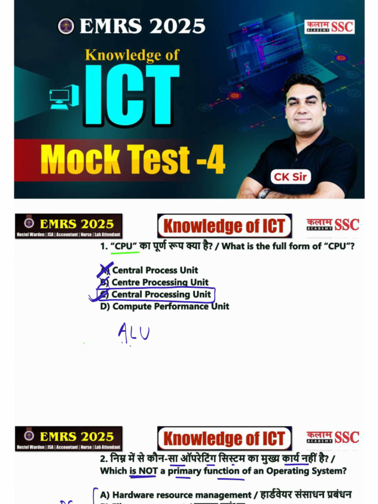 Emrs Ict Mock Test-4 | PDF