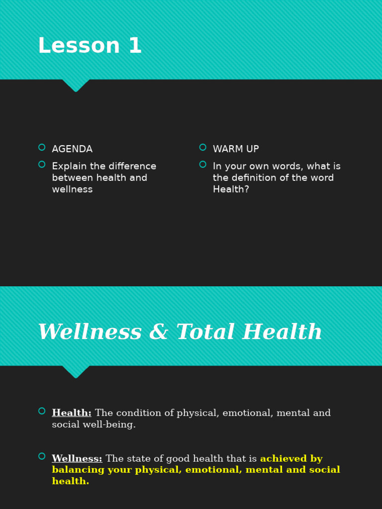 Intro To Health Lesson 1 | PDF