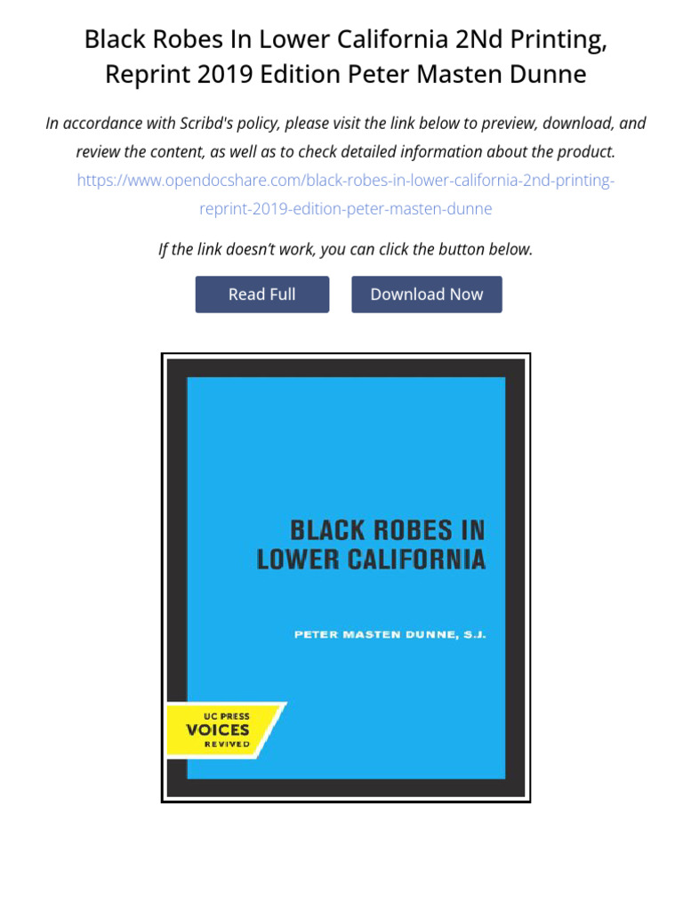 Black Robes in Lower California 2nd printing, Reprint 2019 Edition ...