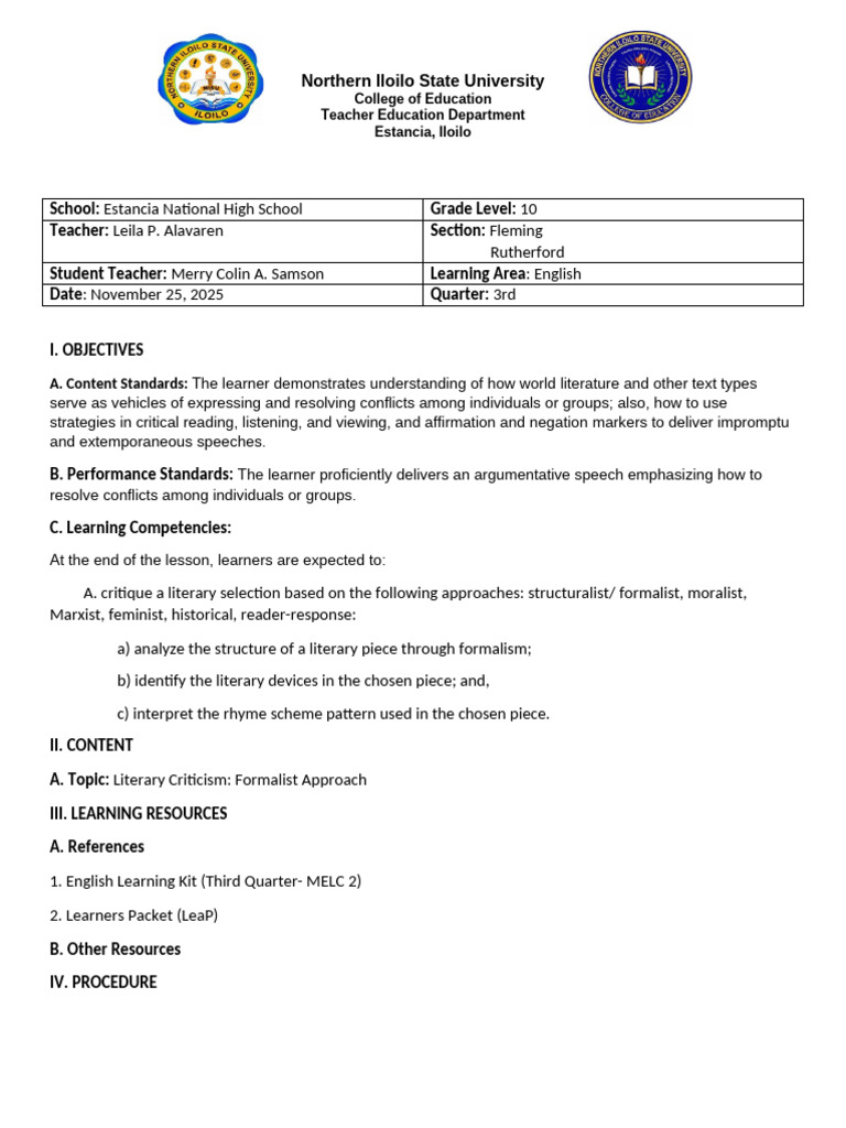 Literary Criticism: Formalist Approach | PDF | Poetry