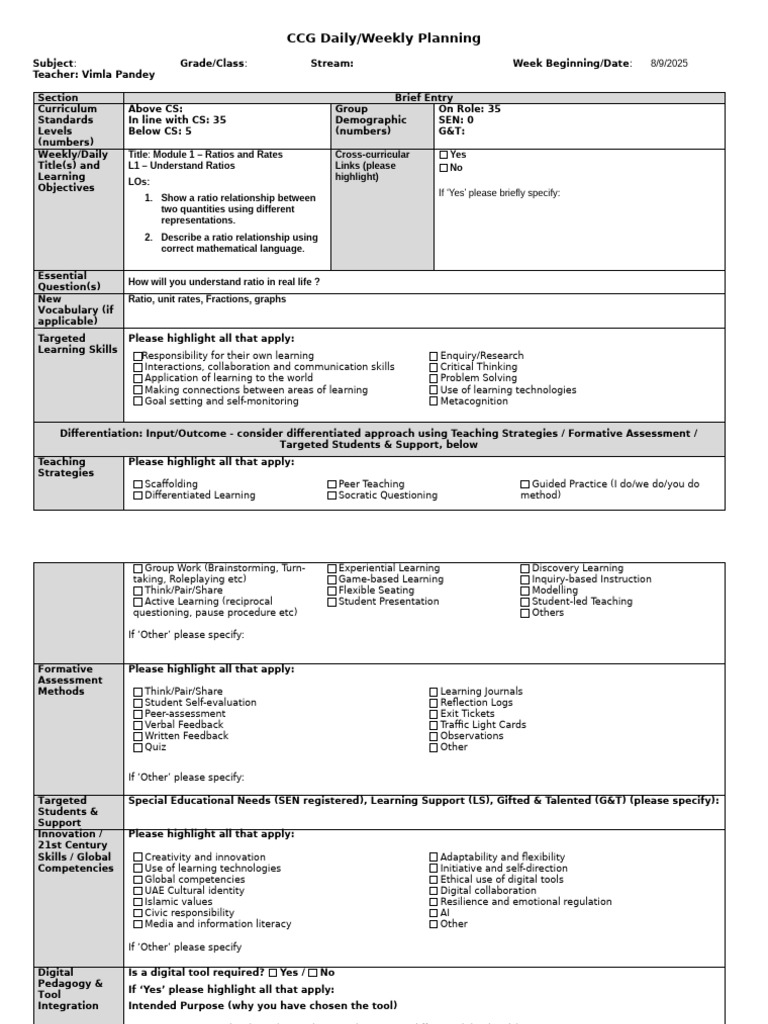 Lesson Plan Gr 6- Ls1 | PDF | Learning | Educational Technology