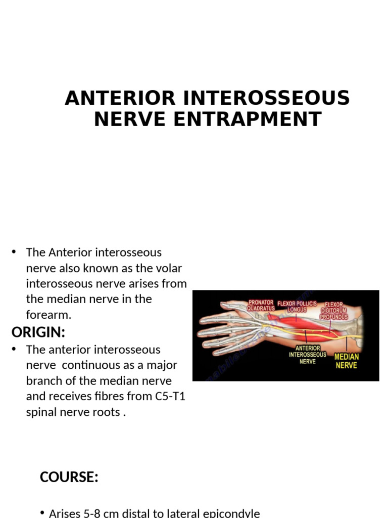Anterior Interosseous Nerve Entrapment | PDF
