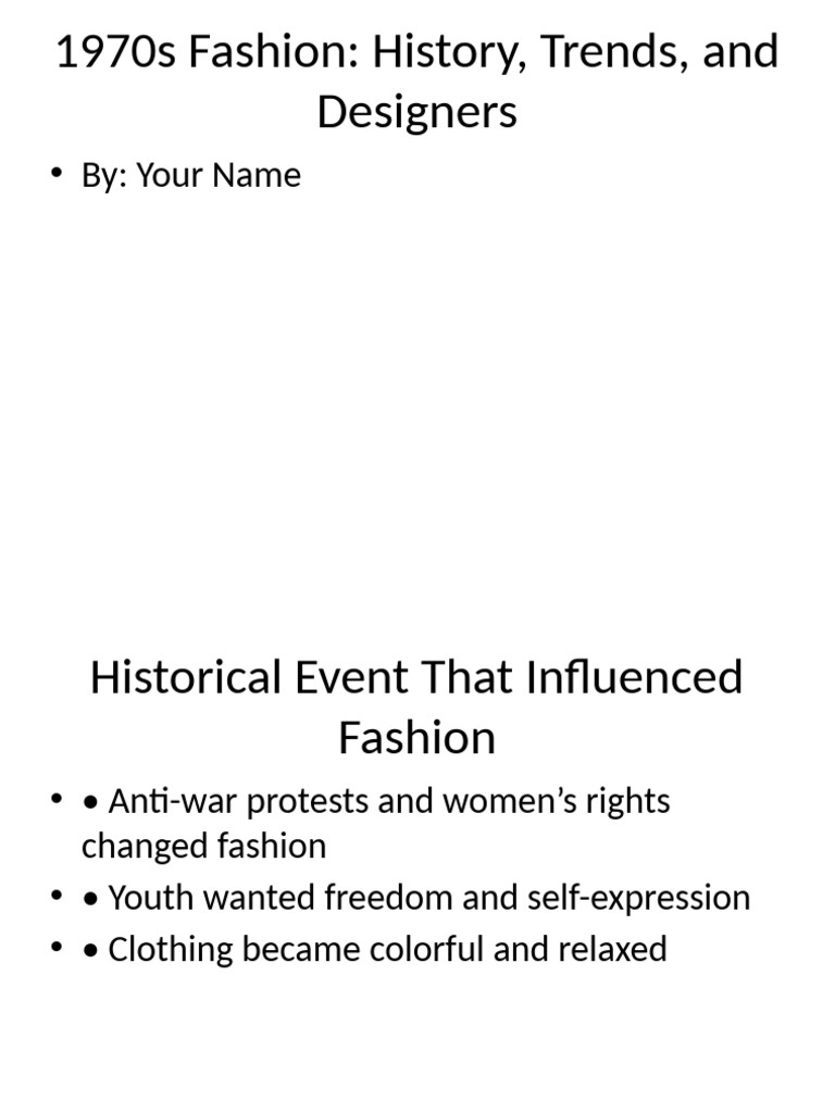 1970s Fashion Presentation | PDF