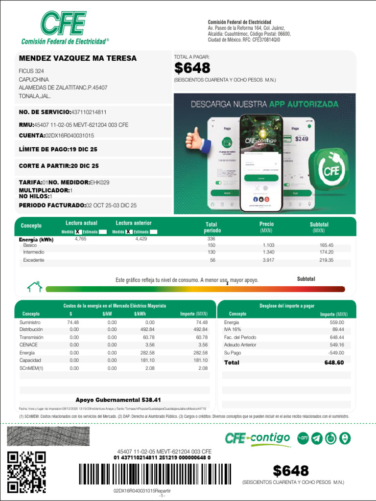 Recibo Cfe (1) | PDF