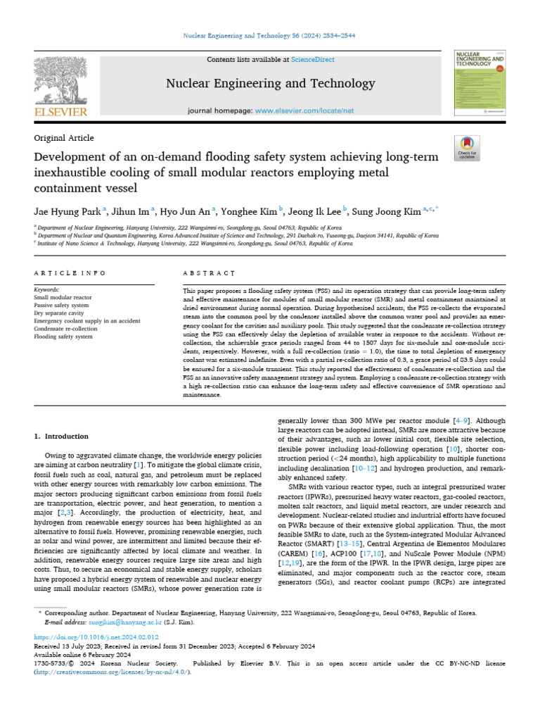 Development of an on-demand flooding safety system achieving long-term ...