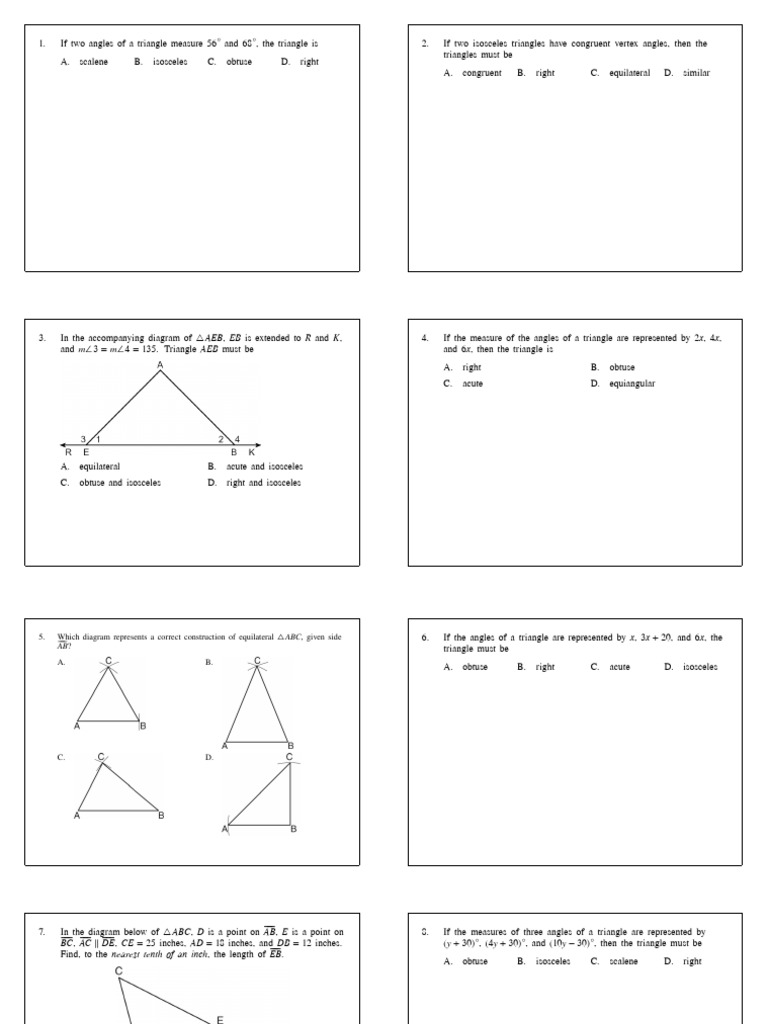 Triangle Flashcards | PDF | Triangle | Elementary Mathematics