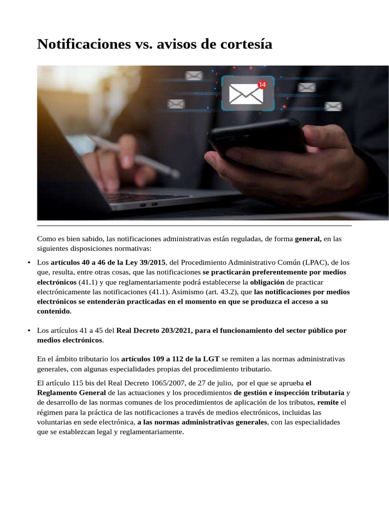 Notificaciones Vs Avisos | PDF