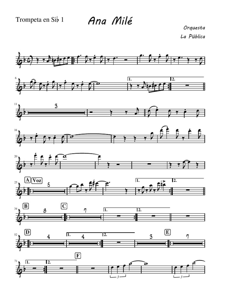 Orquesta Pública: Partitura de Ana Milé | PDF
