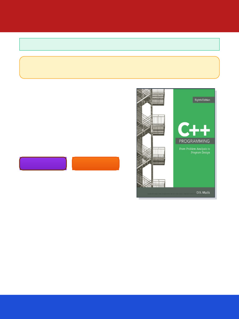 C Programming From Problem Analysis to Program Design D. S. Malik ebook ...