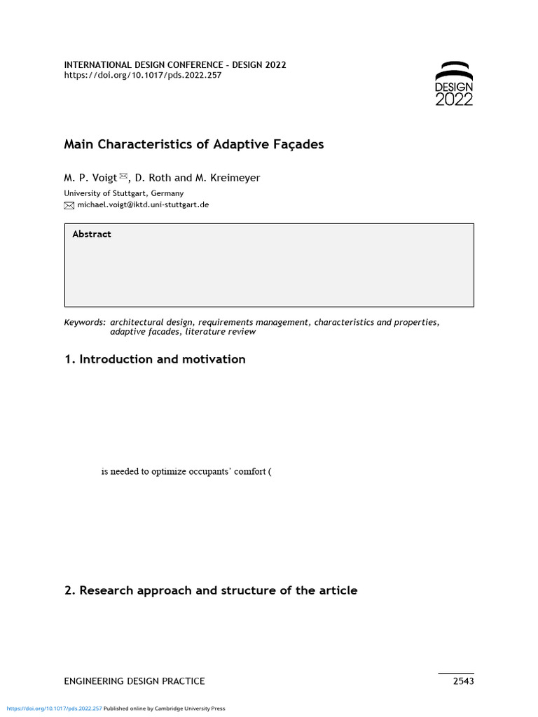 Main Characteristics of Adaptive Facades | PDF